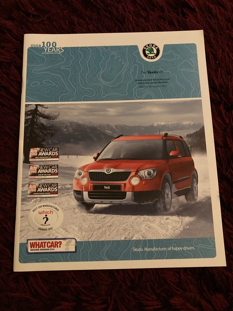 SKODA YETI BROCHURE / Specs / Price List 2011 - UK Issue, dated Jan ...