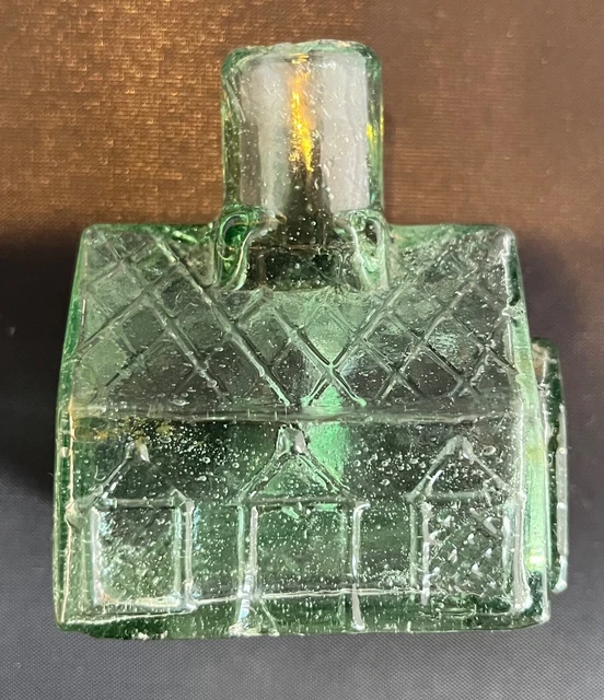 ANTIQUE GLASS COTTAGE Inkwell Ink Well Pale Green £156.00 - PicClick UK