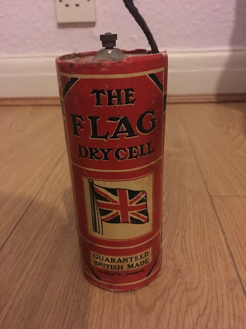 THE FLAG DRY Cell Guaranteed British Made Patent No. 24008/08 Old ...