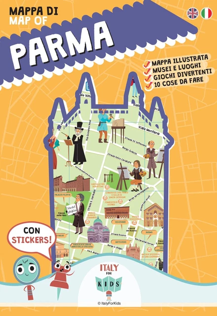 MATTIA CERATO SARA Dania D Mappa di Parma illustrata. Con adesivi. Ediz ...