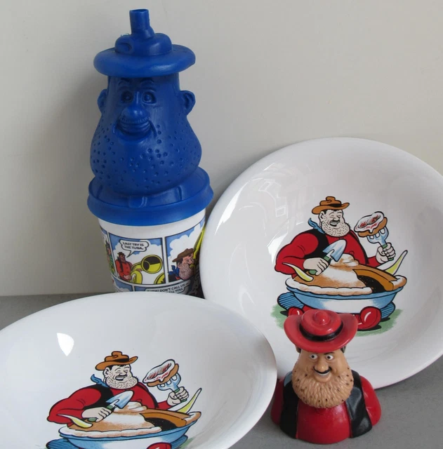 3 X BUNDLE Vintage Desperate Dan (D.C. Thomson The Dandy) Bowl, 3” Bust ...
