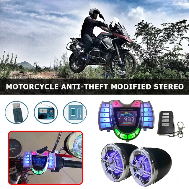 HY-008 BLUETOOTH MOTORCYCLE Stereo Speaker System Handsfree TF AUX FM ...