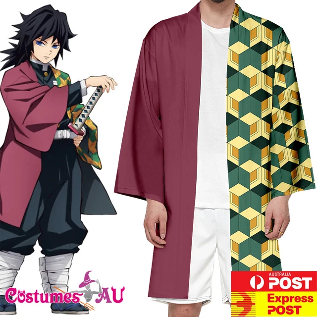 DEMON SLAYER GIYU Tomioka Costume Anime Cosplay Kimetsu no Yaiba Kimono ...