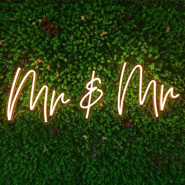 LGBTQ GIANT WEDDING Neon Sign Mr & Mr 100cm £99.00 - PicClick UK
