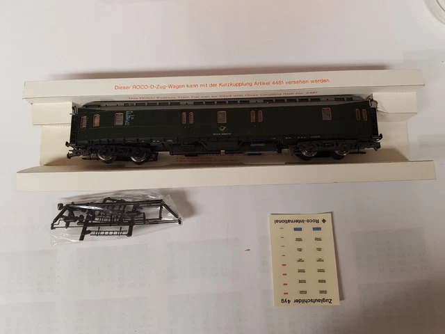 TRAIN DE VOYAGEURS/WAGON postal ferroviaire Roco 4293 H0 4 essieux ...