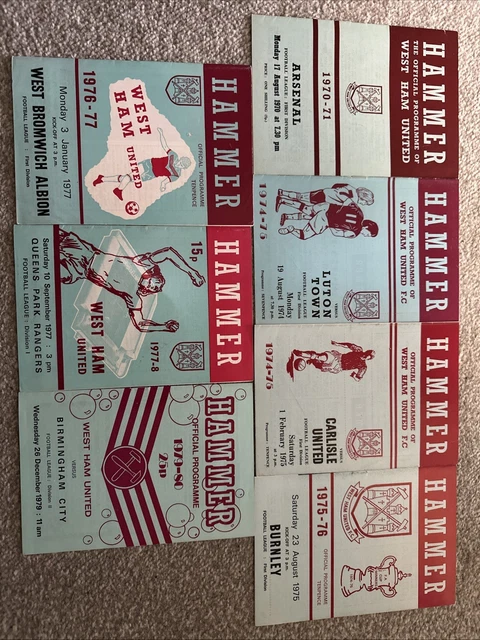 7 WEST HAM Programmes 1970’s Bulk Bundle Job Lot £2.00 - PicClick UK