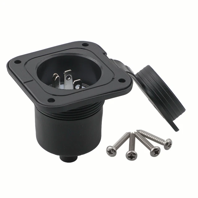 AUTOMOTIVE COMMERCIAL FLANGED Power Socket Inlet Receptacle 125V 15Amp ...