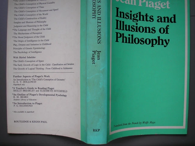 INSIGHTS AND ILLUSIONS of philosophy by Jean Piaget 1972 ed hard cover ...