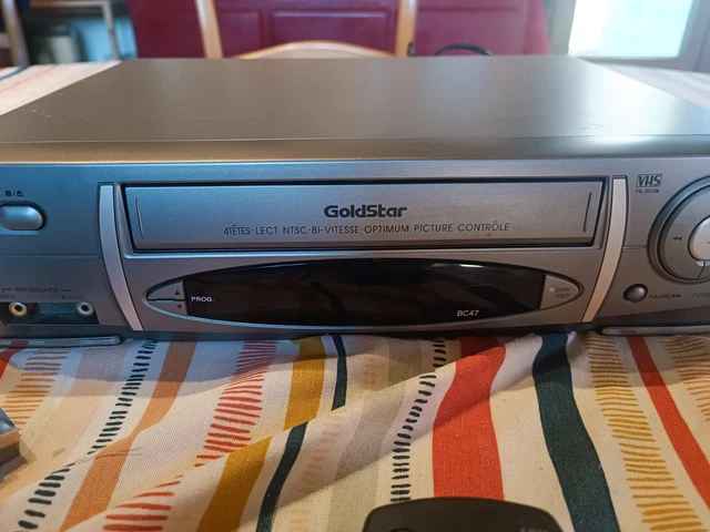 MAGNÉTOSCOPE VHS GOLDSTAR BC47 Lecteur Cassette VHS avec télécommande ...