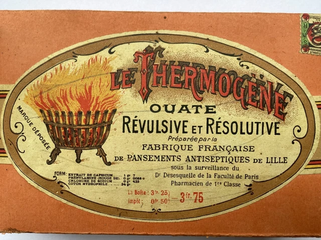 ANCIENNE BOÎTE PUBLICITAIRE Le Thermogène Pansement Antiseptique De ...