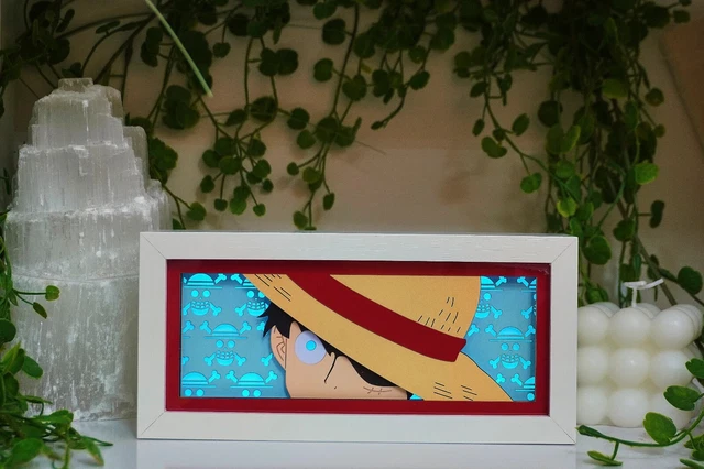 LUFFY LIGHT BOX, Anime Night Light RGB Remote, Gift for him or her £29. ...