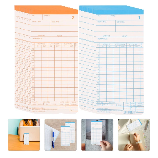 ATTENDANCE SUPPLY OFFICE Double-sided Cards Time Machine Record Work £ ...