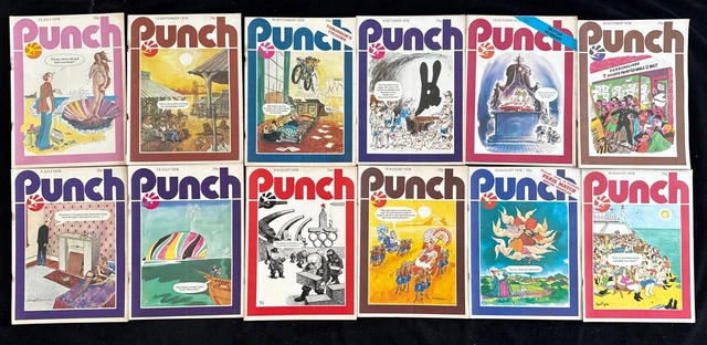 PUNCH MAGAZINE BUNDLE of 12 Copies Vintage 1978 Satire Magazine Joblot ...