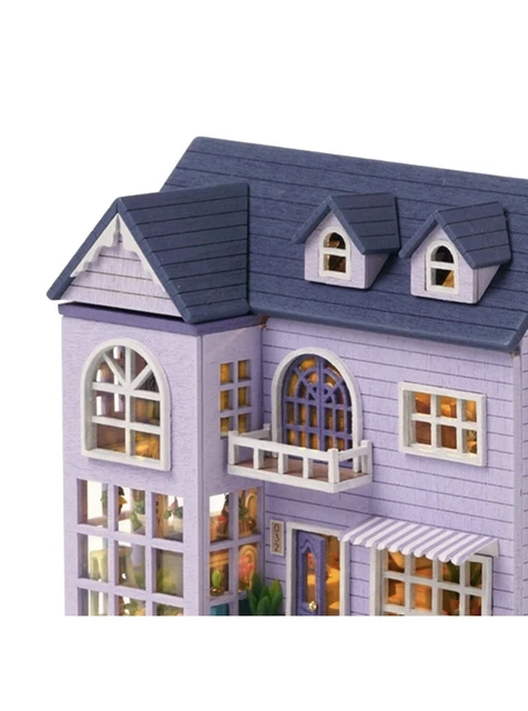 WOODEN DOLLHOUSE DIY with LED Light/ Furniture Creative Special ...