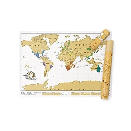 MAPPA GRAFFIANTE ORIGINALE graffio mappa, poster mappa viaggio mondo ...