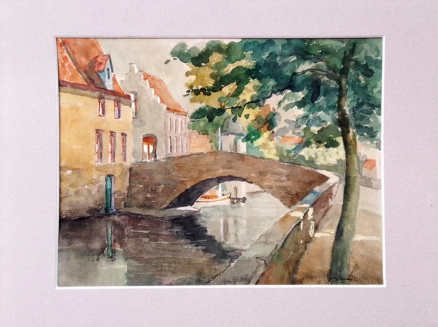 JOLIE ET ANCIENNE aquarelle signée à identifier EUR 30,00 - PicClick FR