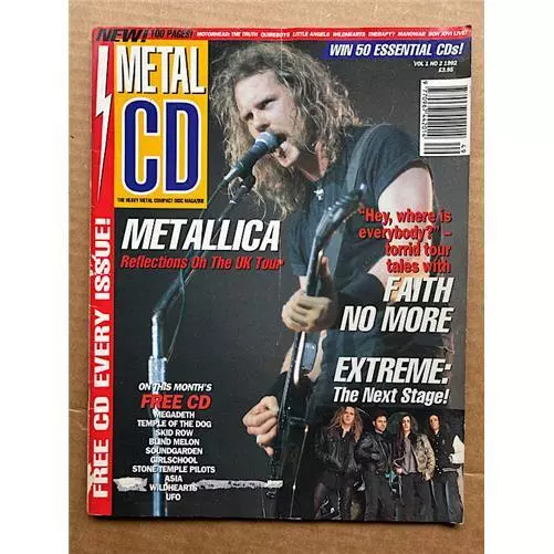 METALLICA METAL CD MAGAZINE VOL 1 NO.2 1992 -JAMES HETFIELD Cover with ...