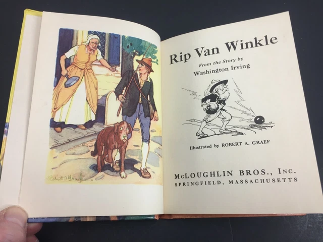 VINTAGE RIP VAN Winkle HC McLoughlin Children's Book Illustrated Color ...