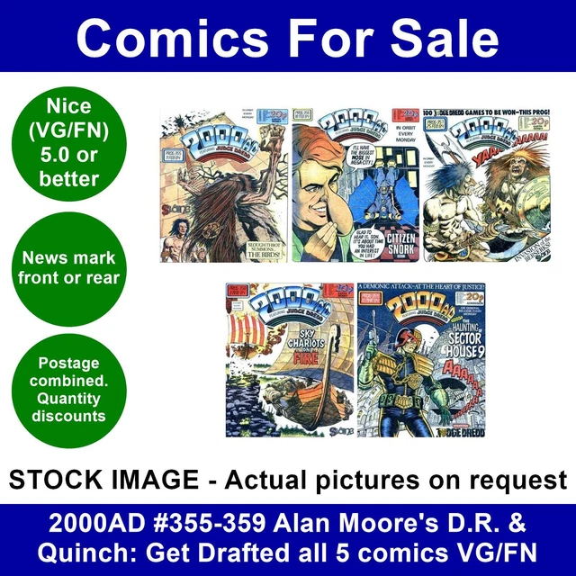 2000AD #355-359 ALAN Moore's D.R. & Quinch: Get Drafted all 5 comics VG ...