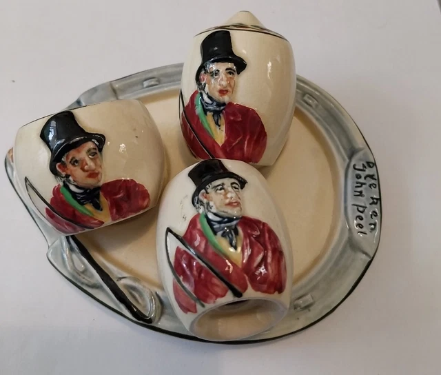 RARE VINTAGE CROWN Devon Fieldings John Peel Fox Hunting Cruet Set ...