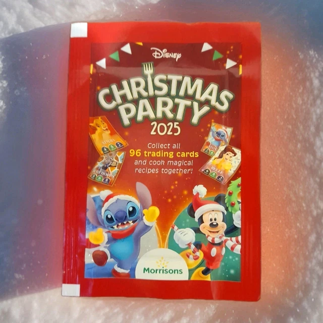 7 X PACKS of Morrisons, Disney Christmas 🤶 Party 2025 Trading Cards ...