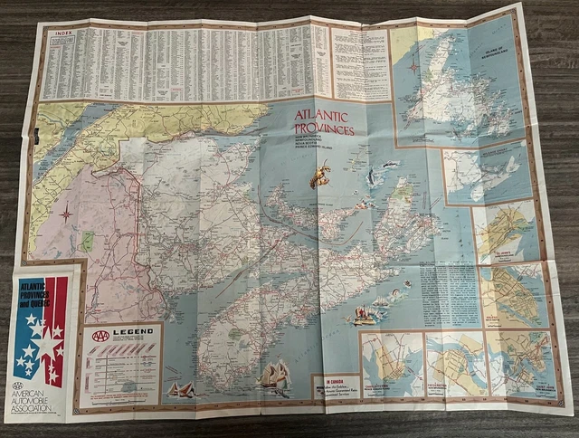 VINTAGE QUEBEC-ATLANTIC PROVINCES Map & Guide 1974 AAA Ephemera £14.14 ...