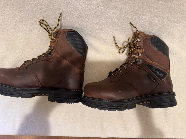 WOLVERINE HELLCAT 8 Inch CarbonMax Toe Waterproof Insulated Brown Boot ...