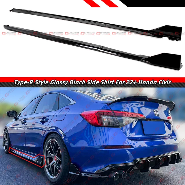 FOR 2022-2024 HONDA Civic 11th Gen Type-R Style Gloss Black Side Skirt ...