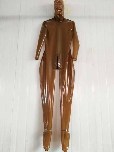 Neu100 Latex Rubber Gummi Bodysuit Coffee Suit Ganzanzug Catsuit