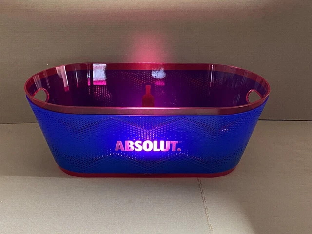 ABSOLUT VODKA LED Flaschen Kühler Blau/Pink Deko Bar Ice Bucket ...