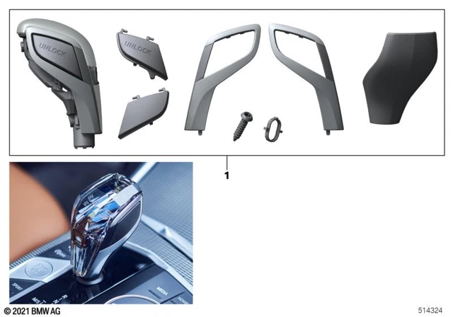 BMW GENUINE GEAR Selector Switch Gearshift Knob Crystal Glass ...