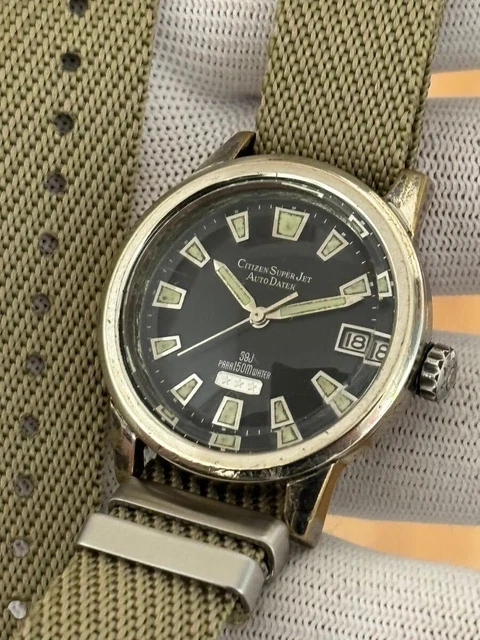 CITIZEN SUPER JET Auto Dater SADQ 51201-Y Vintage Automatic Mens Watch ...