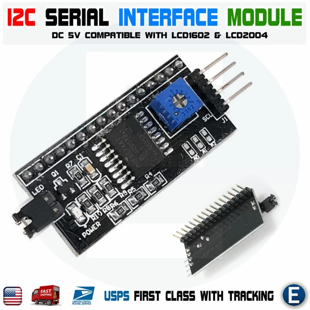 IIC I2C SERIAL Interface Adapter Module LCD Display 1602 2004 Arduino ...