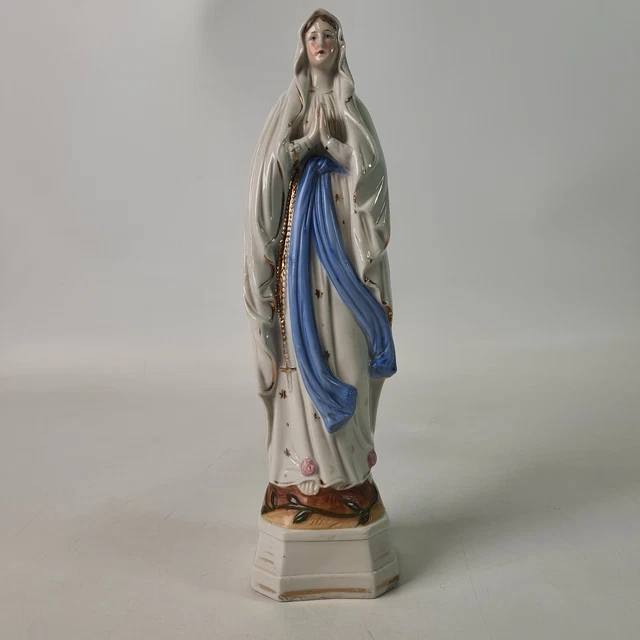 STATUE VIERGE MARIE en Porcelaine Ancienne, Marquée "1463" , 29 cm EUR ...