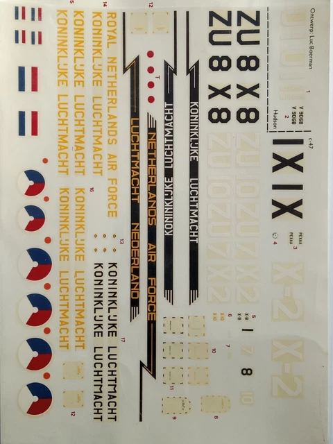 DECALS 1/72 SCALE Dutch Decal 72001 Lockheed Hudson C-47 Dakota RARE £ ...