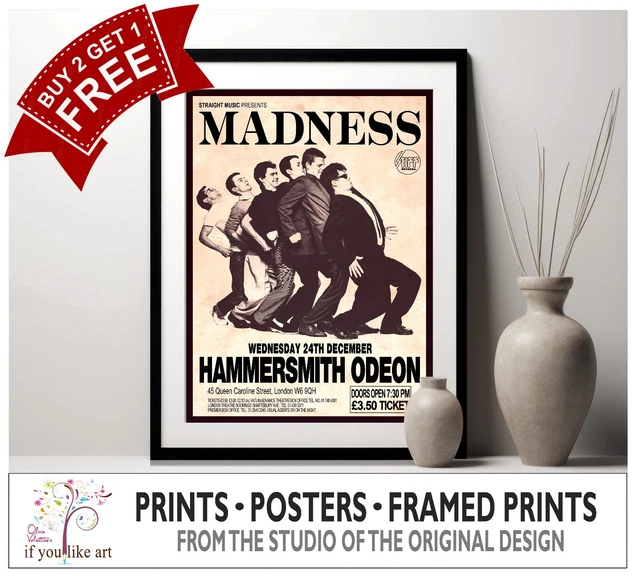 MADNESS - HAMMERSMITH Odeon 1980 Concert Poster MULTI-PRINT Three ...