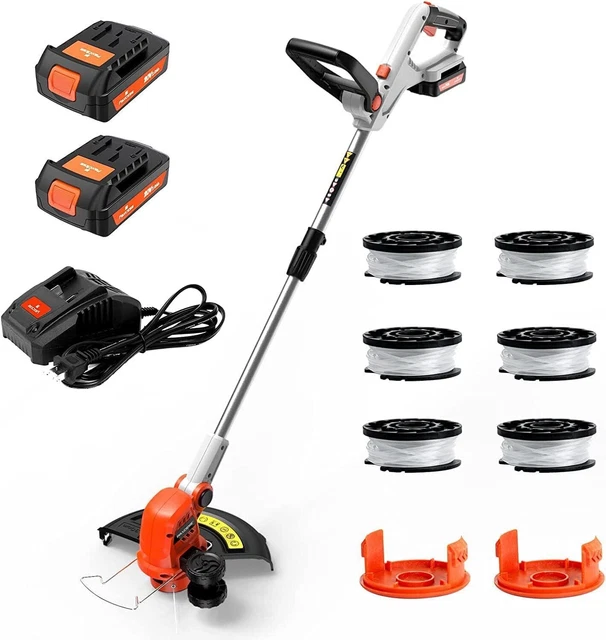 GARDEN CORDLESS STRIMMER 20V Electric Battery Edger Grass Trimmer ...