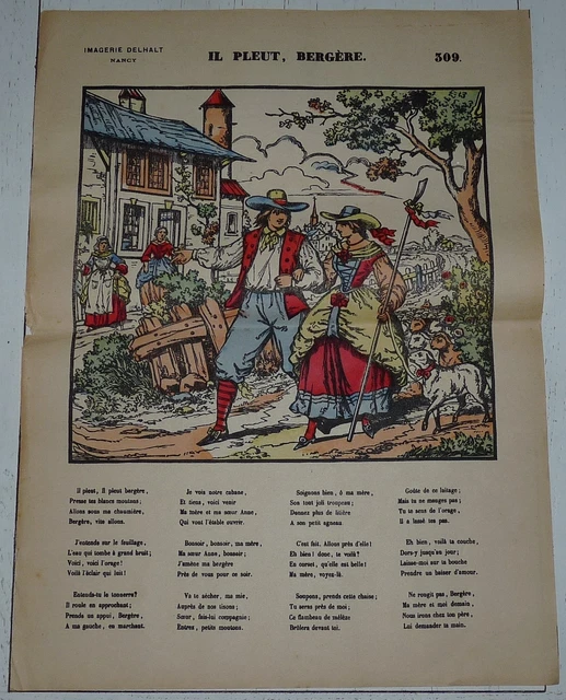 IMAGERIE DELHALT NANCY XIXth CENTURY N°309 THE PLUT SHEPHERD CHANSON ...