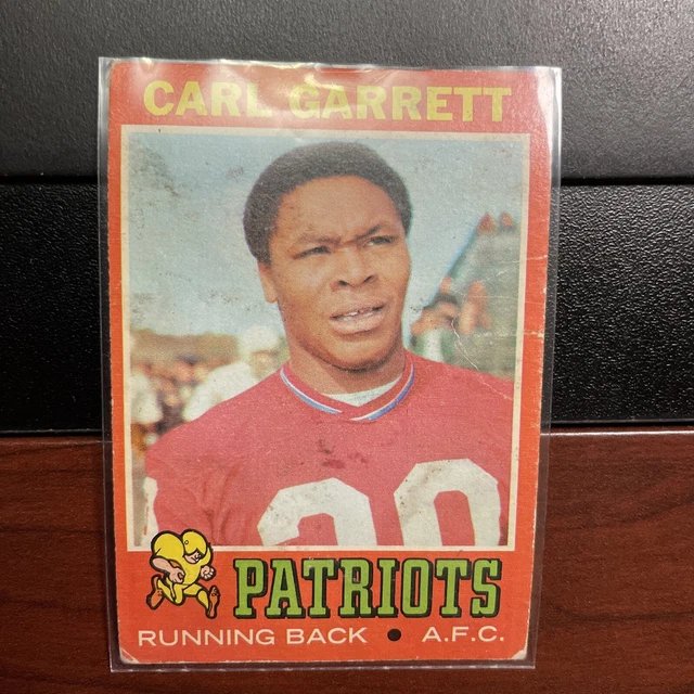 1971 TOPPS #34 Carl Garrett ROOKIE New England Patriots, Stains EUR 2 ...