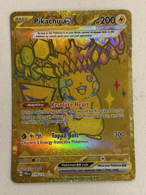 POKEMON CARD - Prismatic Evolutions Gold Pikachu ex 179/131 Secret Rare ...
