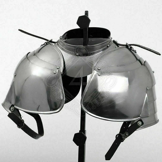 CHEVALIER MÉDIÉVAL EN acier Larp paire d'épaulettes armure épaule w ...