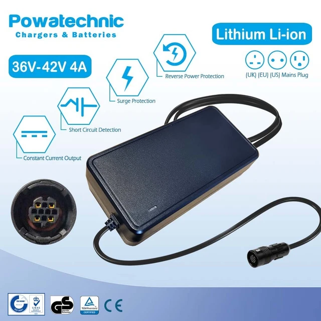 42V 4A 4 pin Fast Charger for 36V Yamaha Babboe Cargo Haibike Sduro ...