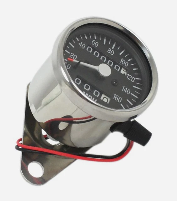 CUSTOM MINI SPEEDOMETER (MPH) 60MPH=2240RPM mechanical Chrome Body ...