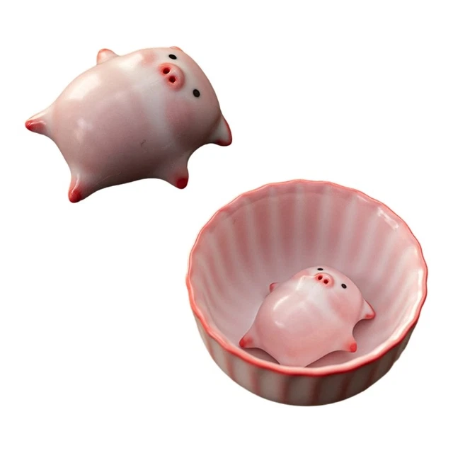 PIG CERAMICS CUP Hiddens Animal Inside Teacup,Cartoon Pippy Figurine ...