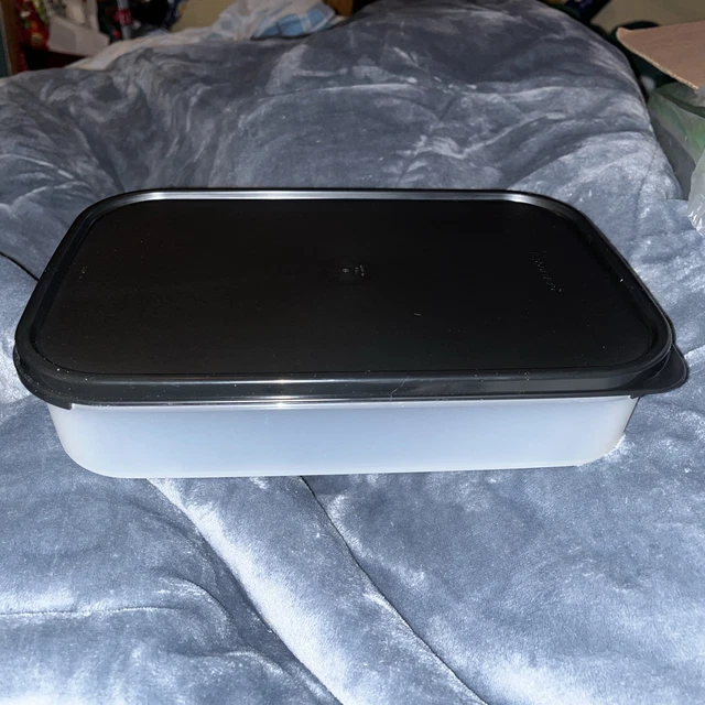 NEW TUPPERWARE MODULAR Mates Rectangle Storage #1 Container Black Lid ...