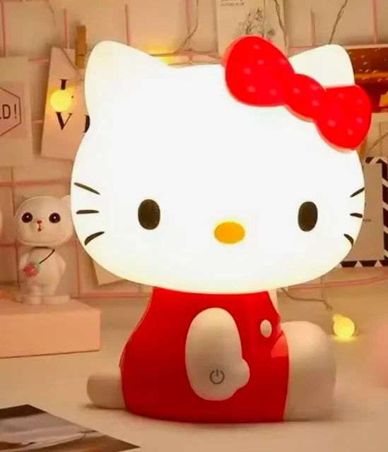 3D LED SMALL Night Lamp Touch Hello Kitty USB Lamp Red 27cm £23.99 ...