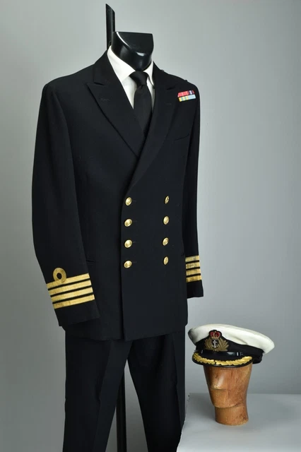 NAVAL OFFICERS UNIFORM. Gieves 1972 Bespoke Made Royal Navy Captains ...