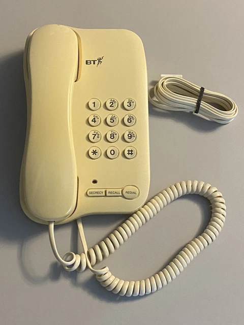 BT RELATE 80 VINTAGE Landline TELEPHONE With Handset & Cables Analogue ...