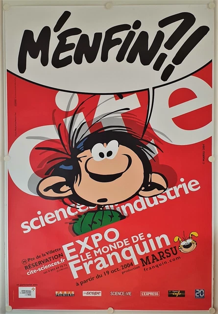 AFFICHE MONDE DE FRANQUIN - M'ENFIN Gaston Lagaffe 2004 Exposition ...