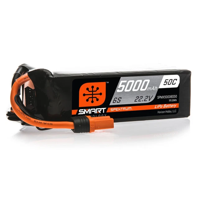 SPEKTRUM SPMX50006S50 5000MAH 6S 22.2V 50C Smart Lipo Batterie ; IC5 EUR 162,28 - PicClick FR